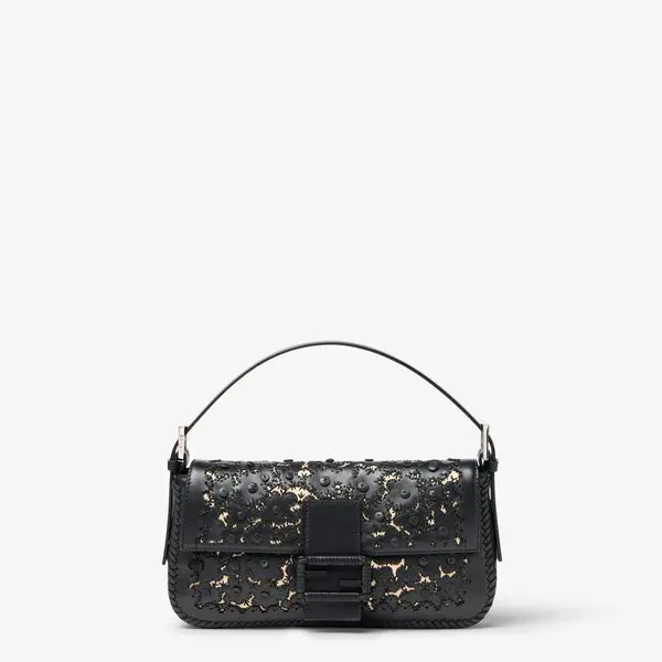Fendi Baguette® 26424 Black Carved Leather Bag - [black]